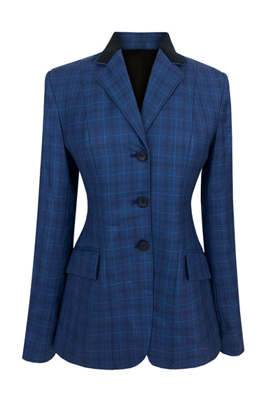 English Riding Jacket l Blue Armada Diamond - Velvet and Navy Piped ...