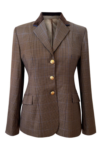 English Riding Jacket l Brown Fantasy Plaid with Velvet and Piping ...
